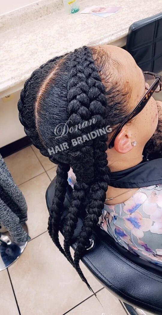 Jumbo Feed in Cornrows – Donan Hair Braiding